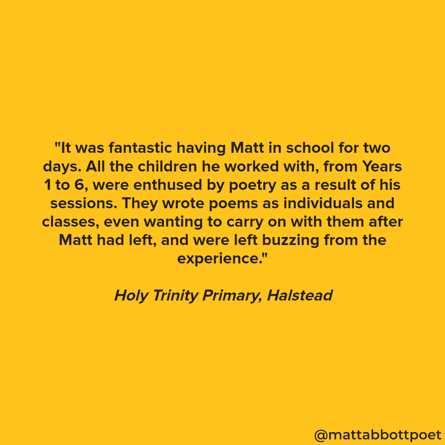 EDUCATION | Matt Abbott Poet